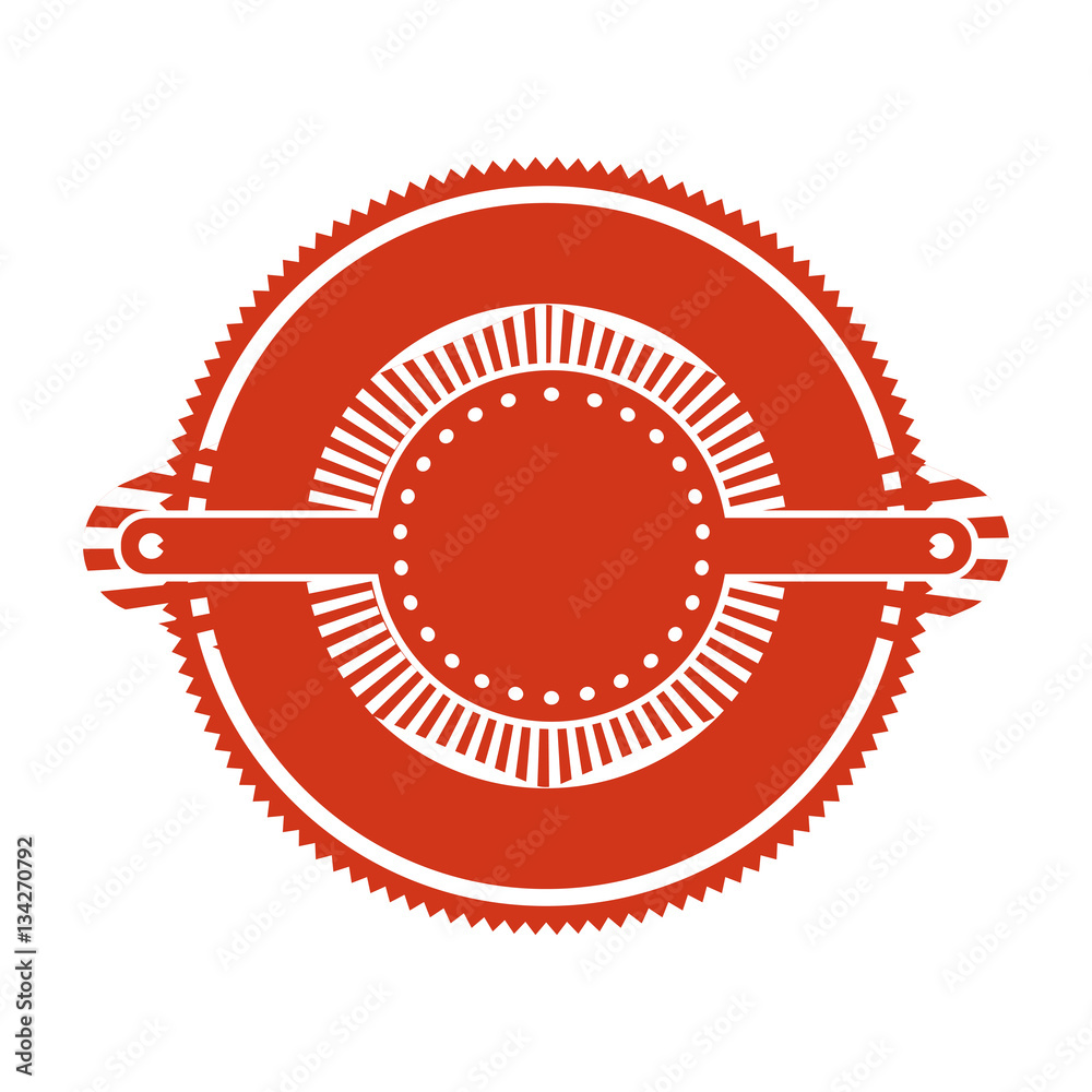 red stamp abstract art deco emblem vector illustration Stock Vector ...
