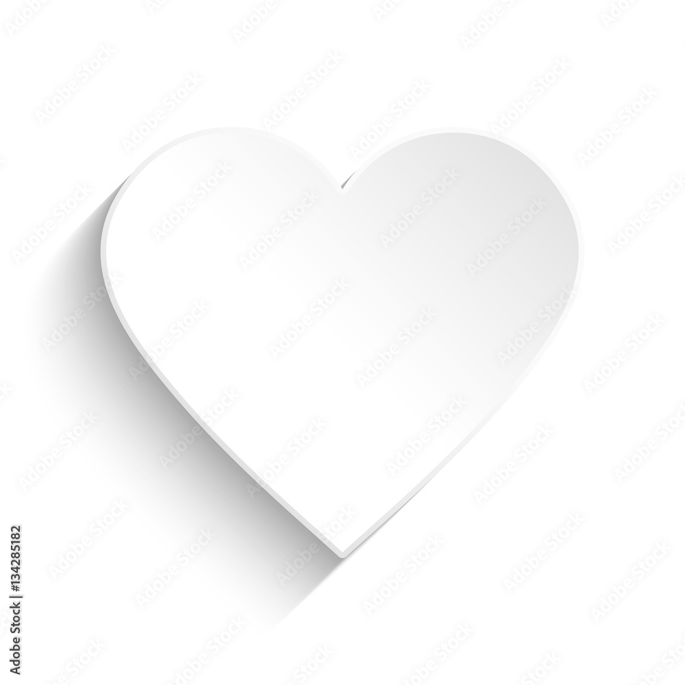 White heart on white background Stock Vector | Adobe Stock