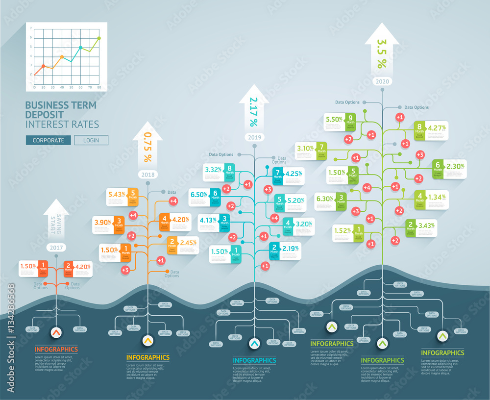 Business tree timeline infographics. Vector illustration. Can be used ...
