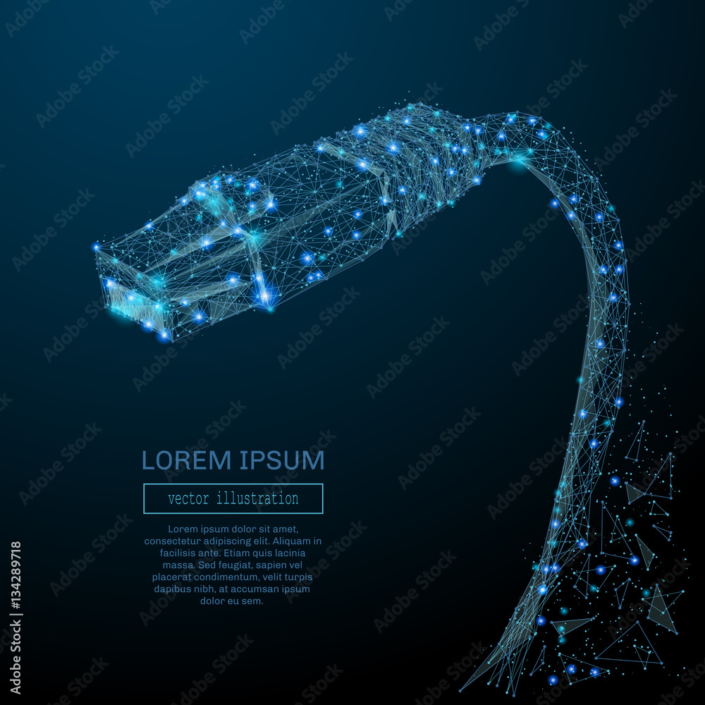 Abstract image of a ethernet cable in the form of a starry sky or space ...
