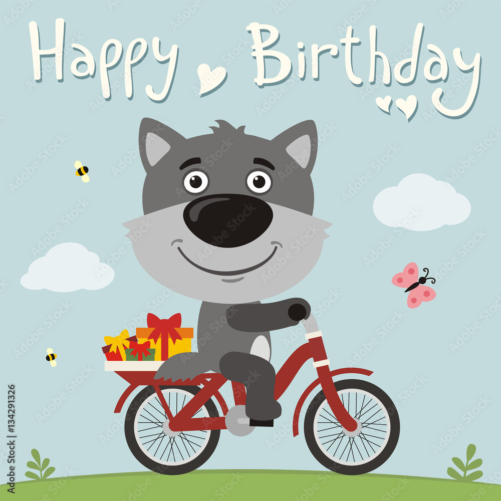 Happy Birthday Wolf Card