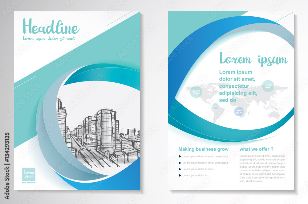 Vector Brochure Flyer design Layout template, size A4, Front page and ...