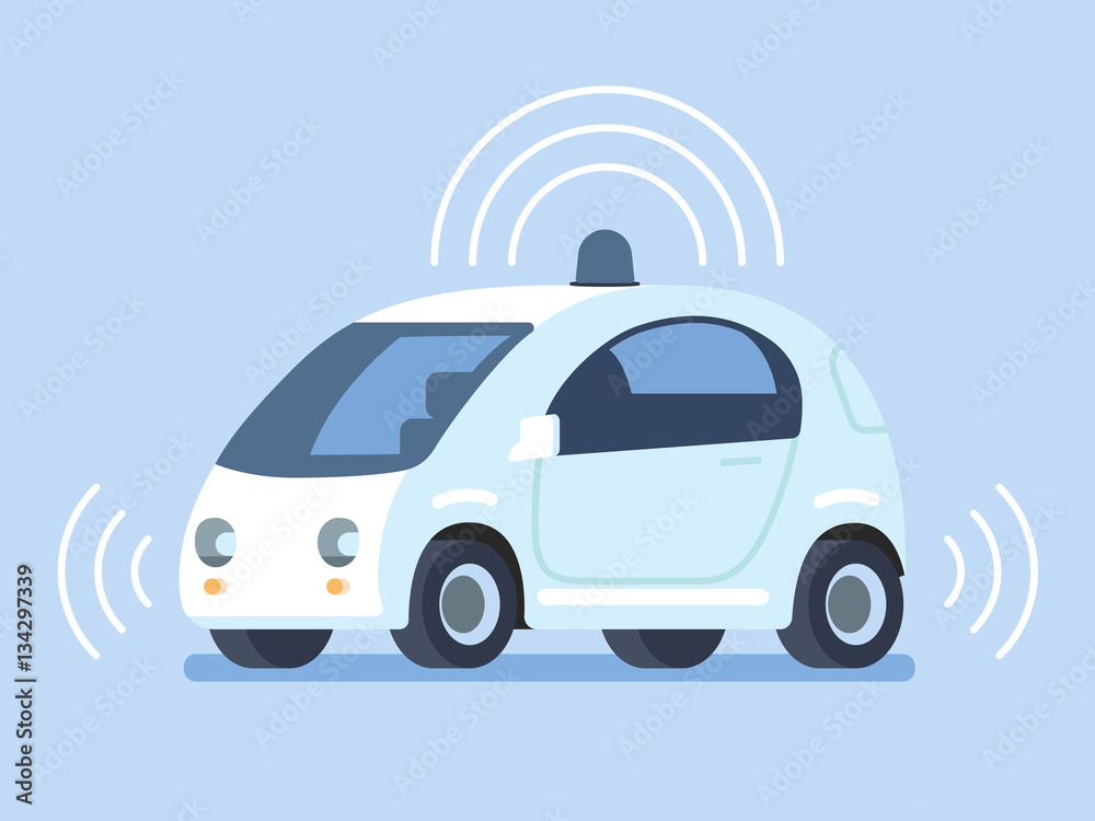 Autonomous self-driving car. Vector illustration Stock Vector | Adobe Stock Autonomous self-driving car. Vector illustration Stock Vector | Adobe Stock