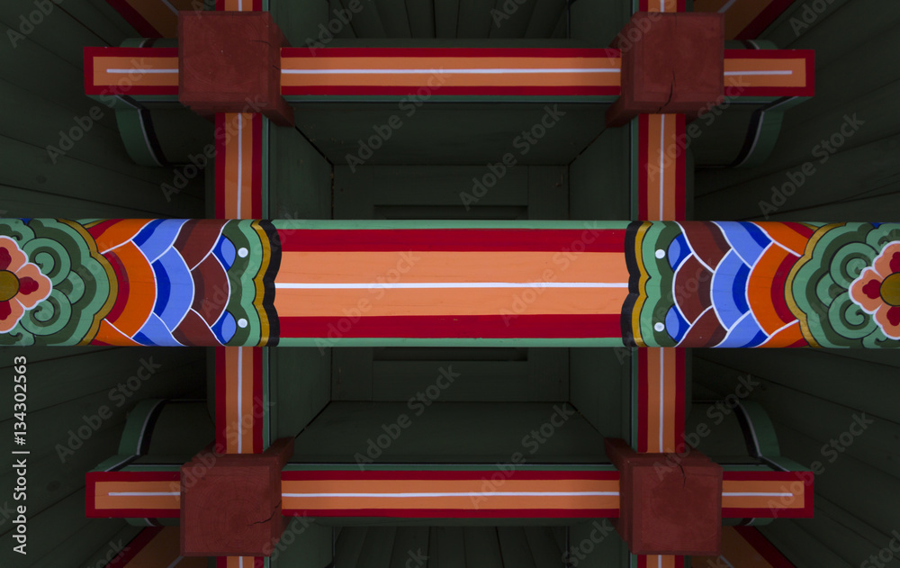 elements of Chinese architecture, pattern on wood Stock Photo | Adobe Stock