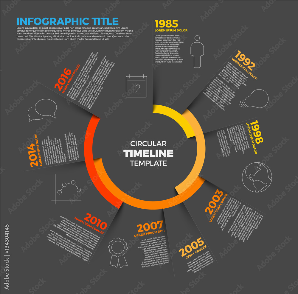 Vector Infographic circular timeline report template Stock Vector ...