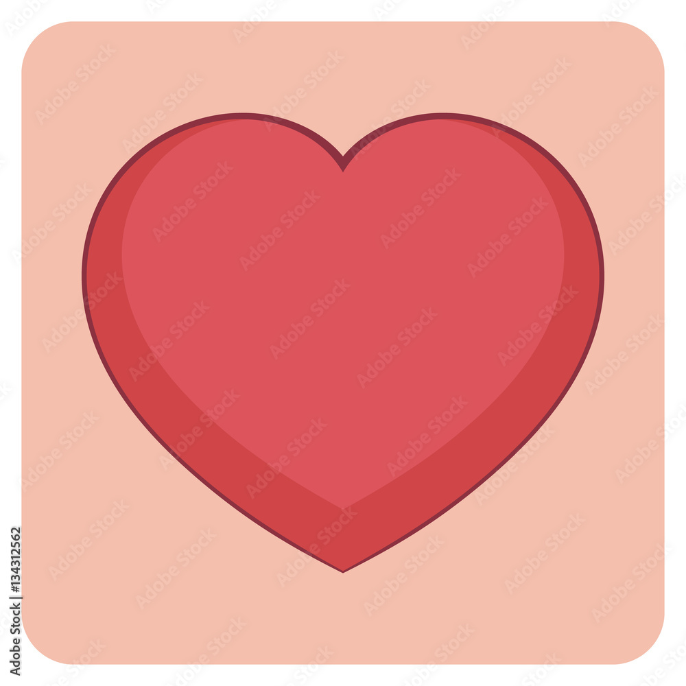 Cartoon layered vector illustration - bright colored love heart. Comic ...