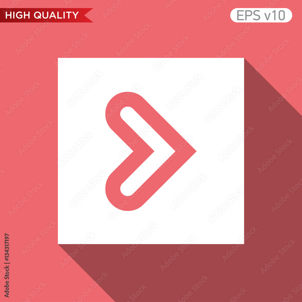 Colored icon or button of right arrow symbol with background Stock ...