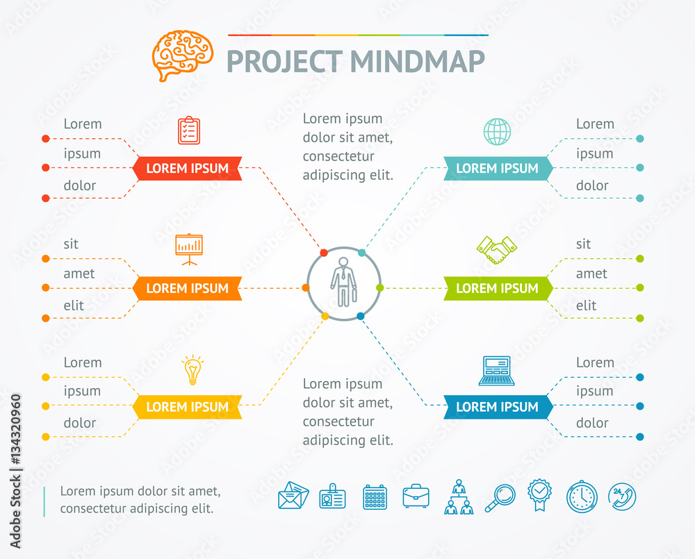 Project Mindmap Chart Vector Stock Vector Adobe Stock