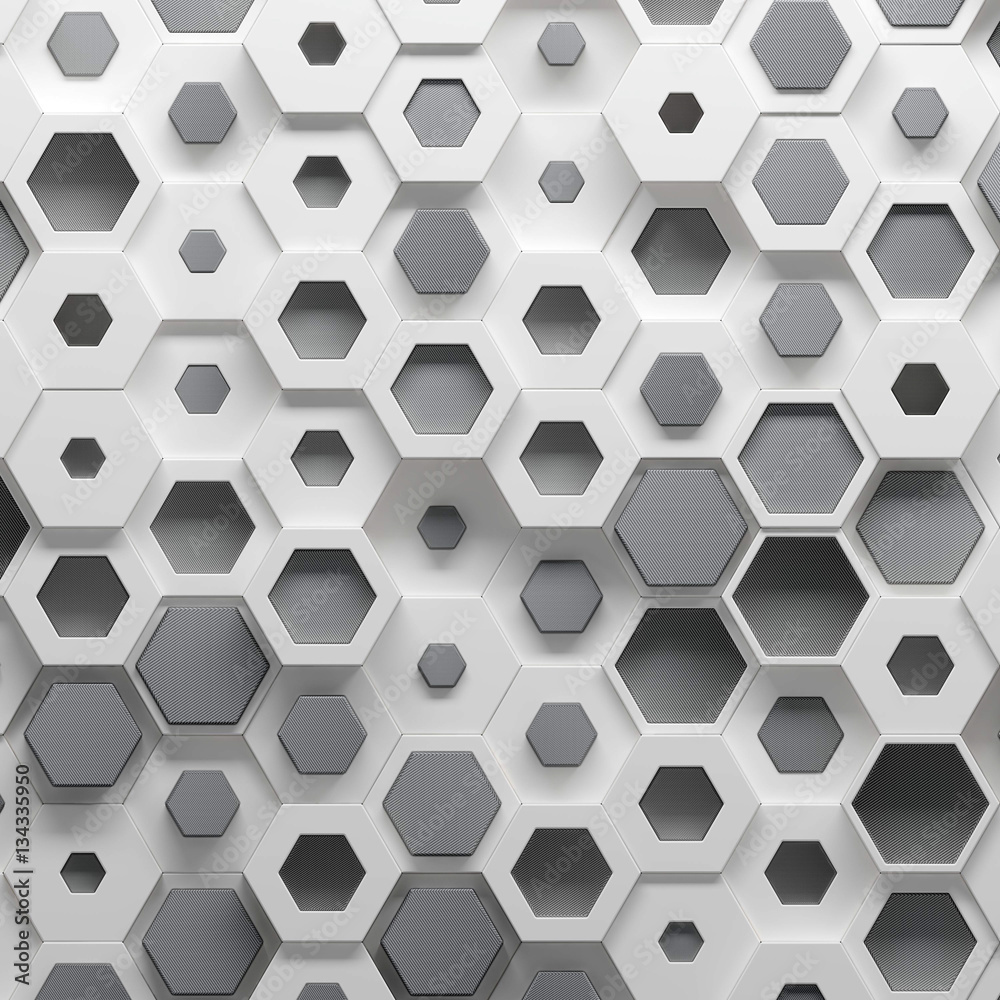 Parametric hexagonal pattern, 3d illustration Stock Illustration ...