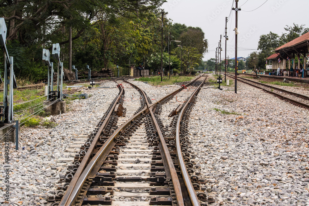 The track on a railway or railroad is the structure consisting of the ...