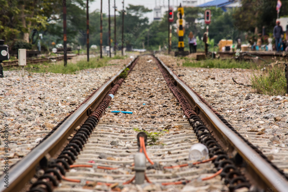 The track on a railway or railroad is the structure consisting of the ...