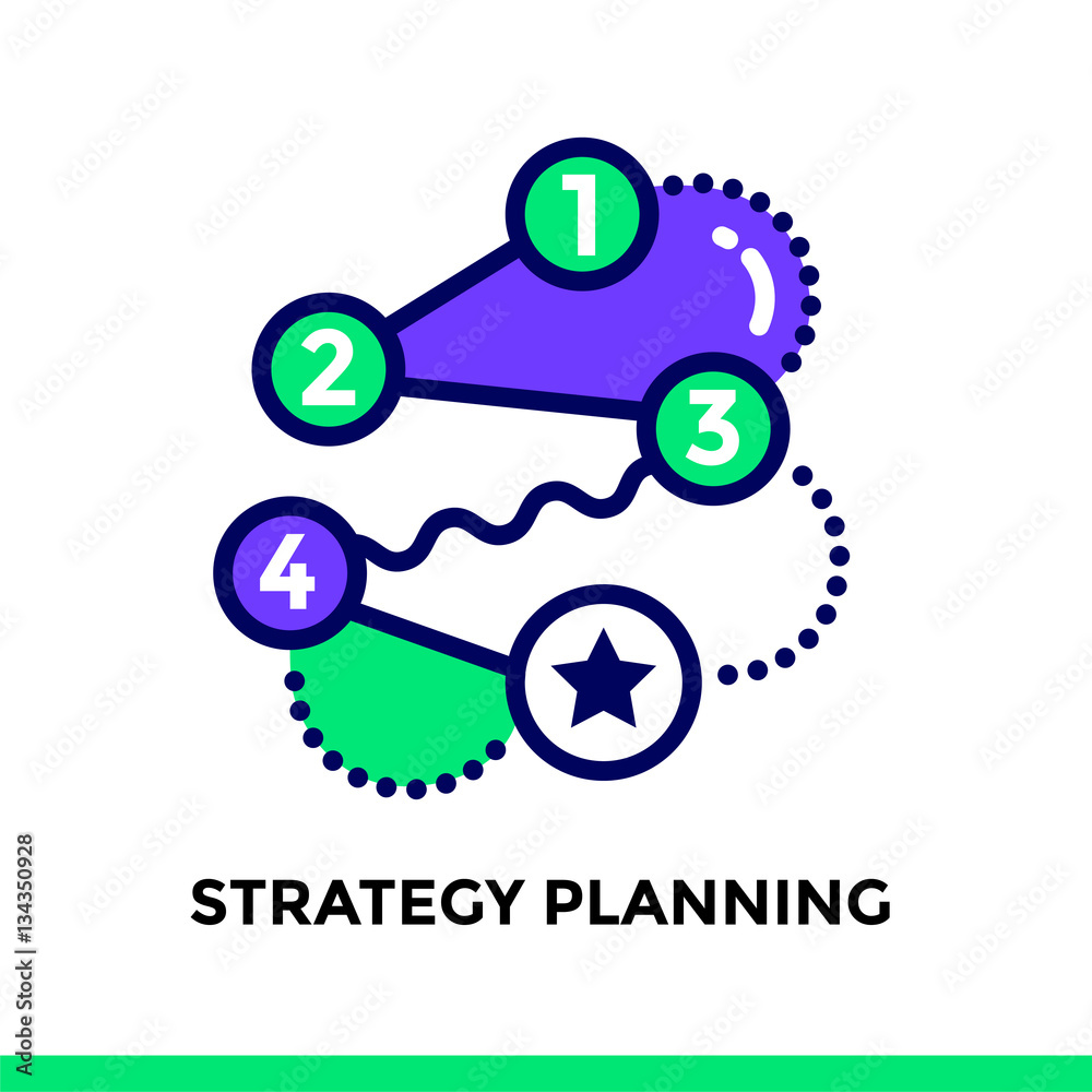 Linear strategy planning icon for startup business. Pictogram in ...