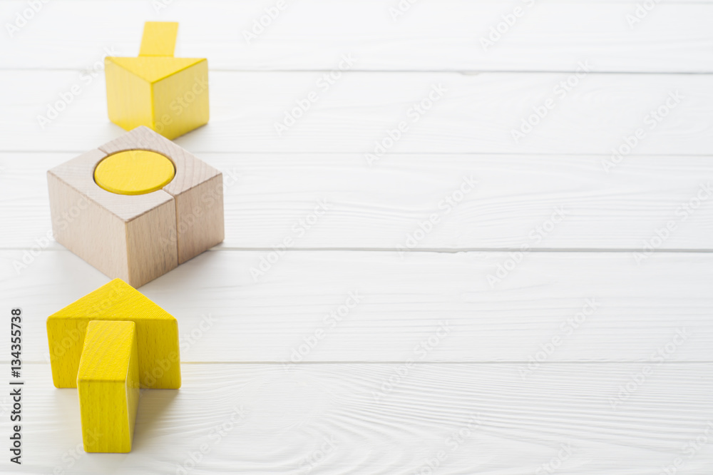 Symbol of goal and objective. Two wooden arrows converge towards the ...