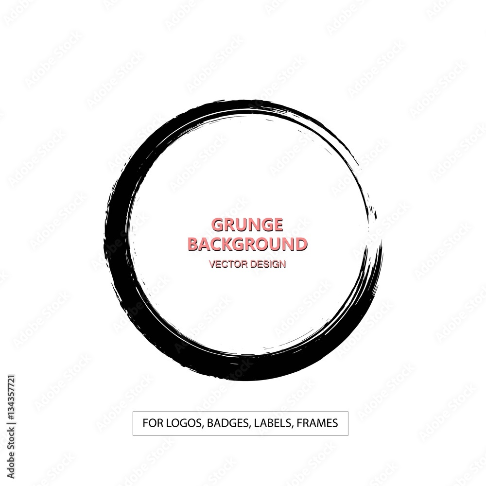 Hand drawn grunge circle shape. Label, logo design element, frame ...