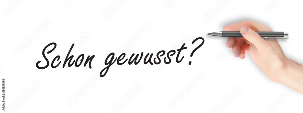 Schon gewusst? - Hand schreibt Text Stock-Vektorgrafik | Adobe Stock