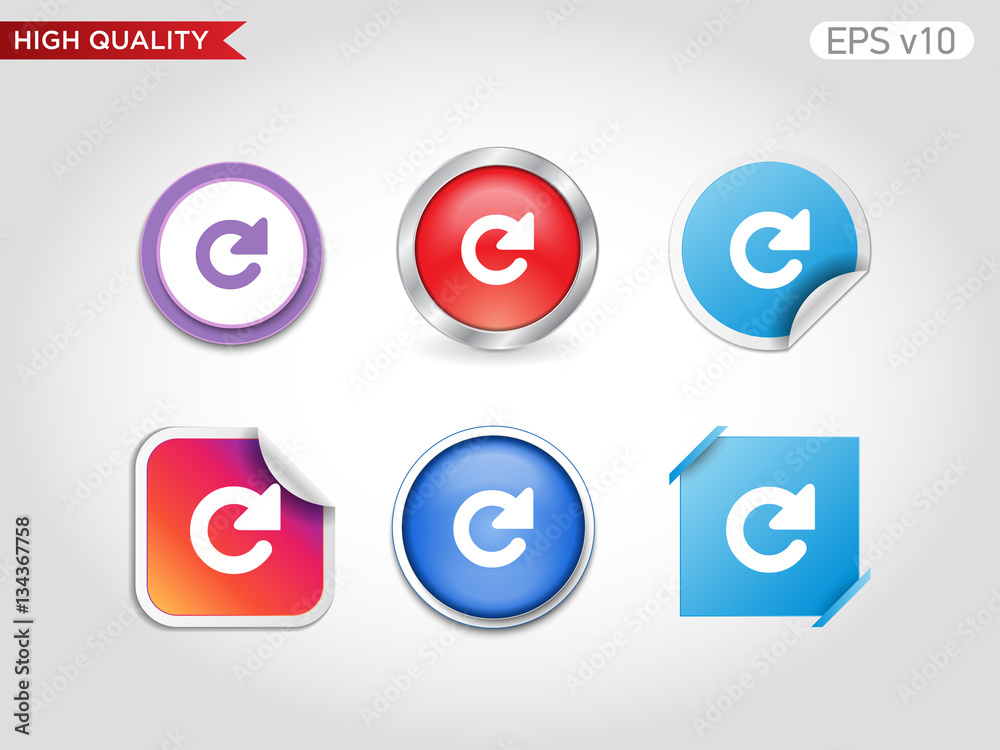 Colored icon or button of refresh symbol with background Stock Vector ...