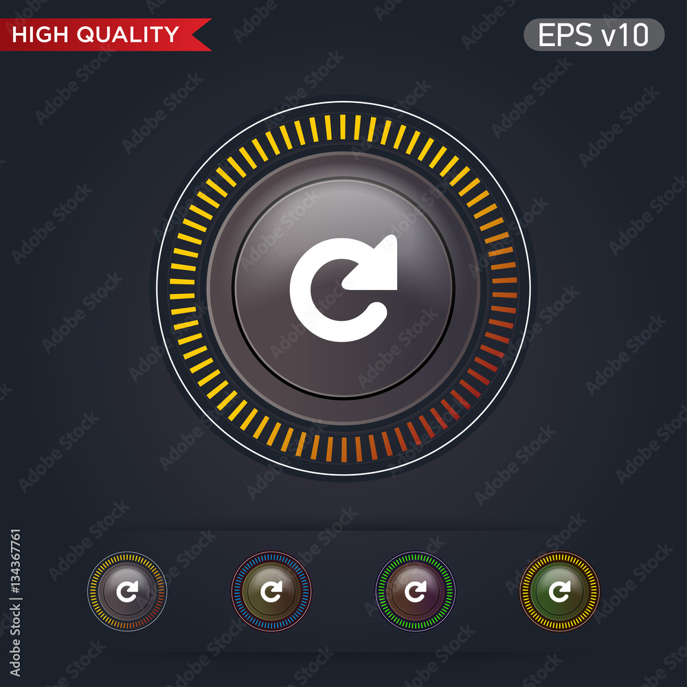 Colored icon or button of refresh symbol with background Stock Vector ...