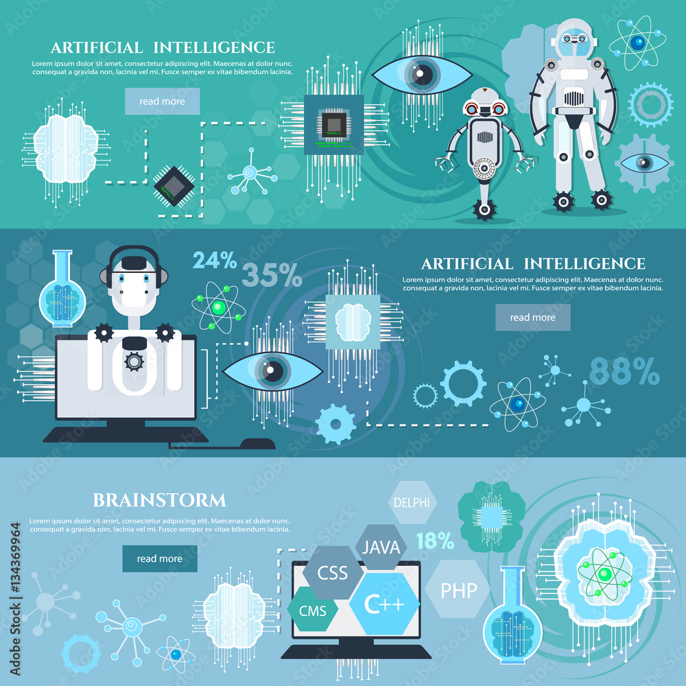 Artificial intelligence infographics creation of robots Stock Vector ...