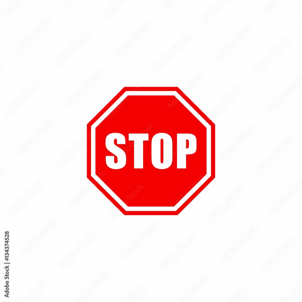 Stop sign icon vector design isolated on white background Stock ...