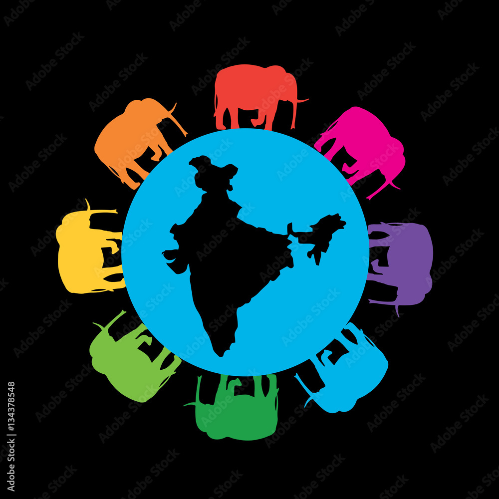 Map of India in the circle. Stock Vector | Adobe Stock