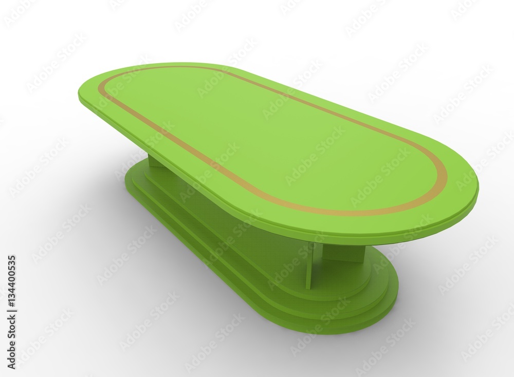 3d illustration of green table. white background isolated. icon for ...
