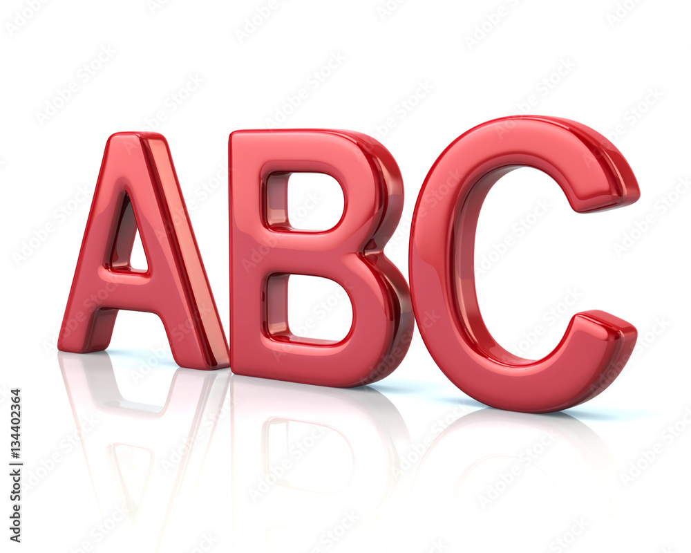 Red ABC letters 3d illustration Stock Illustration | Adobe Stock