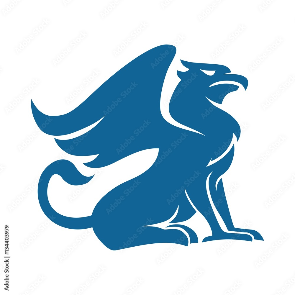 Griffin blue silhouette Stock Illustration | Adobe Stock
