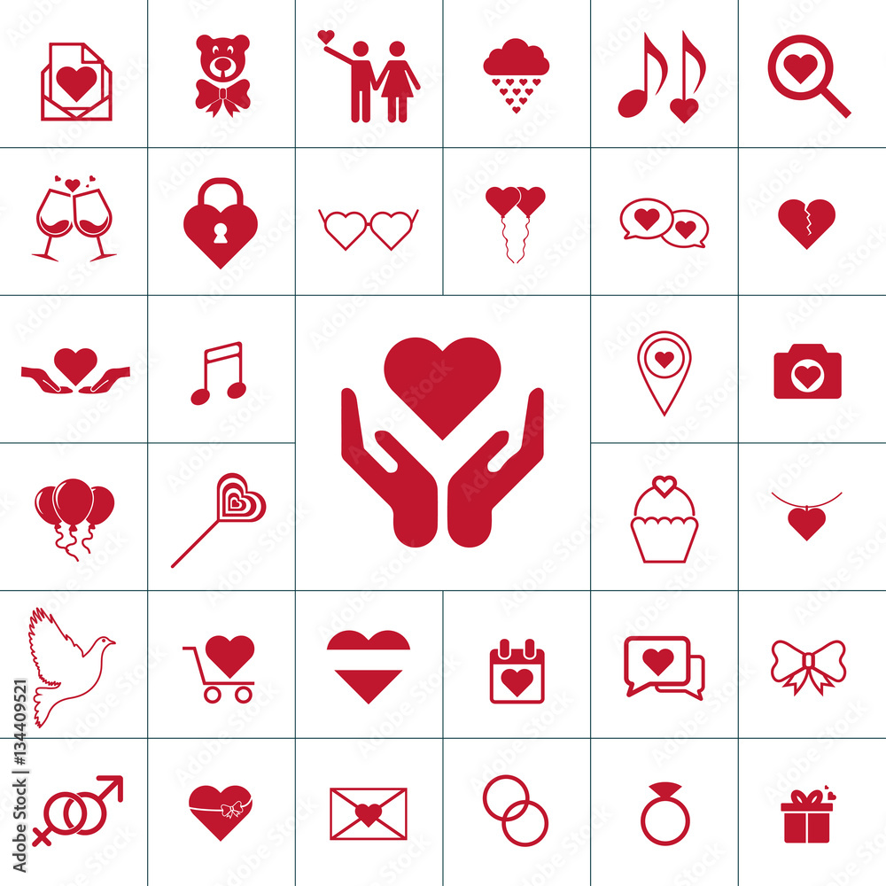 Valentine icon set Stock Vector | Adobe Stock