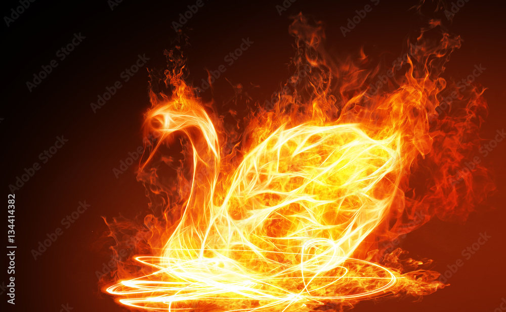 Swan Fire Abstract Background. Stock Illustration | Adobe Stock