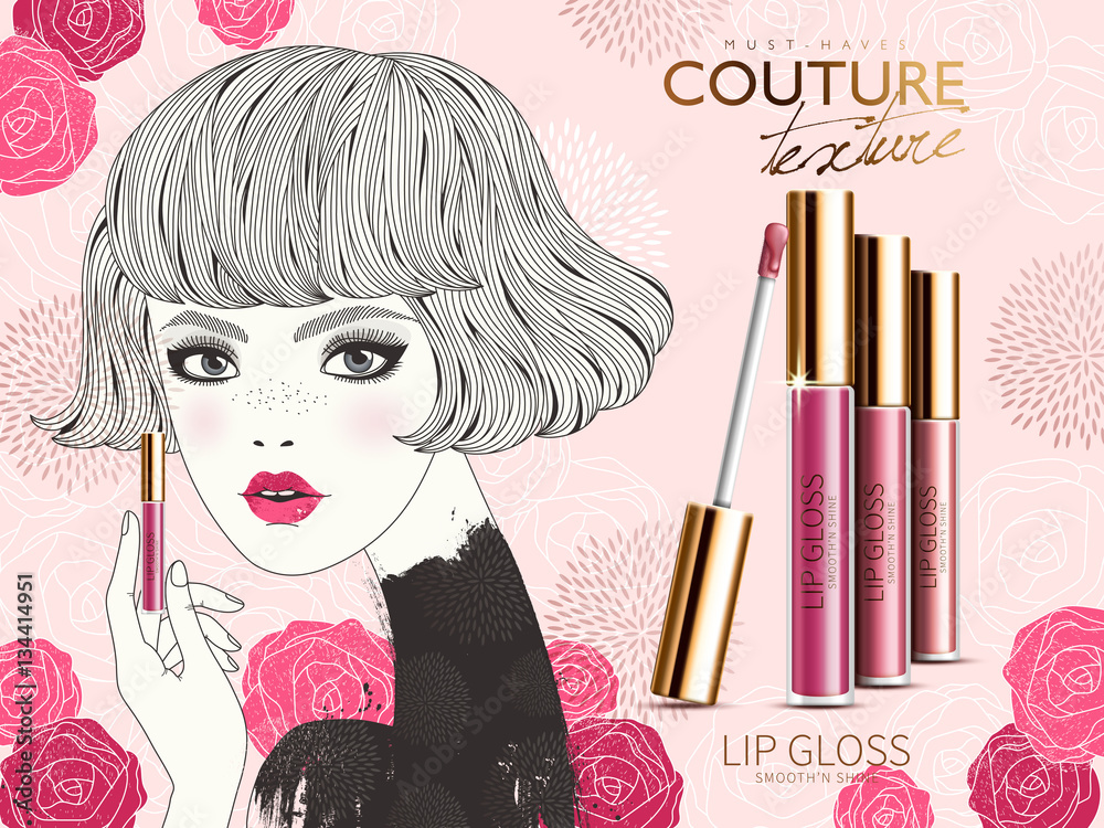 lip gloss ad Stock Vector | Adobe Stock