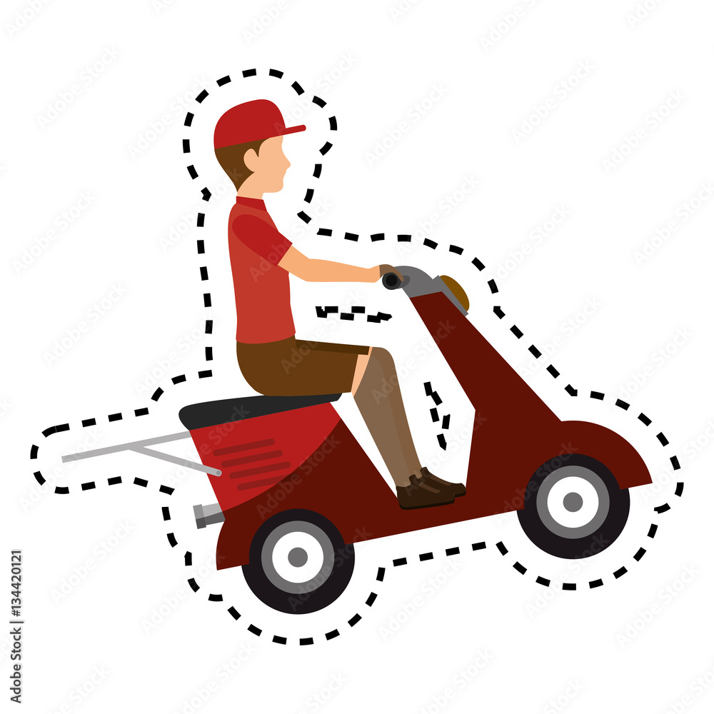 delivery motorcycle service icon vector illustration design Stock ...