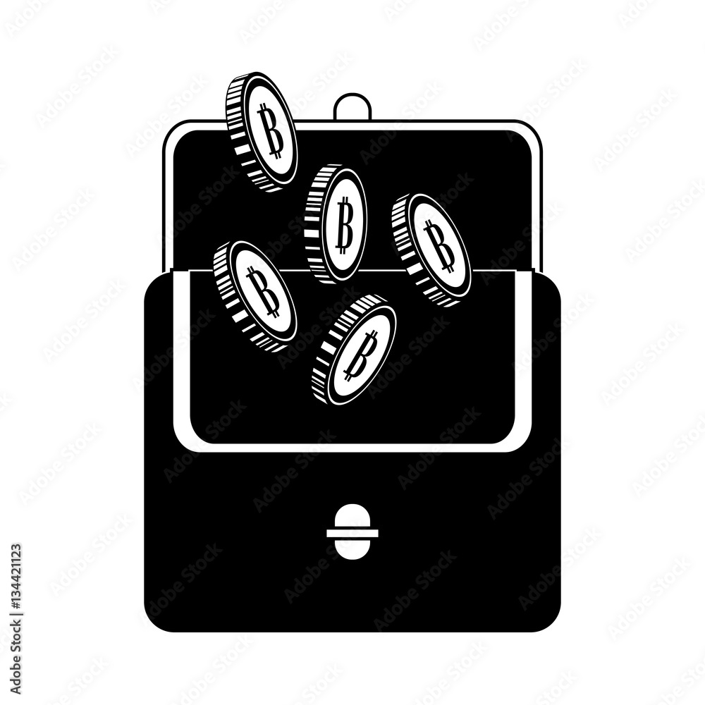 coin with letter b money related icon image black and white vector ...