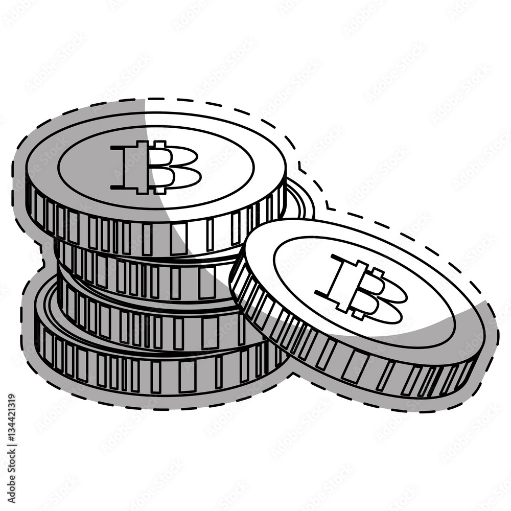 coin with letter b money related icon image sticker vector illustration ...