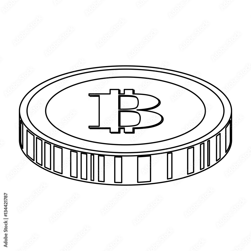 coin with letter b money related icon image simple black line vector ...