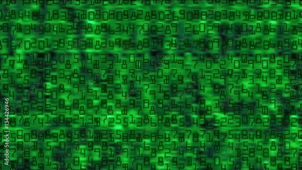 Green Digital Counter Background on Transparent Backgrouns- Looping ...