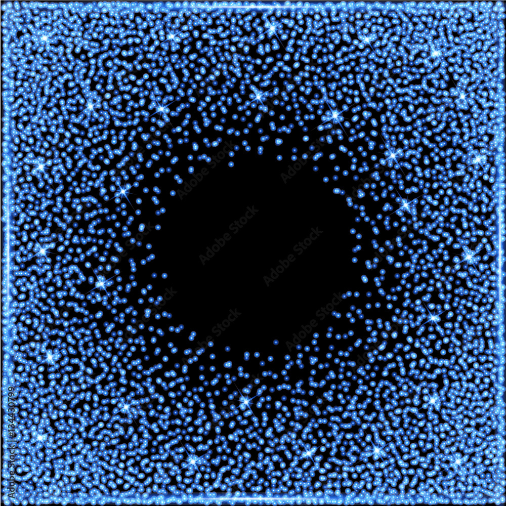 Blue glitter frame with stars. Vector illustration Stock Vector | Adobe ...