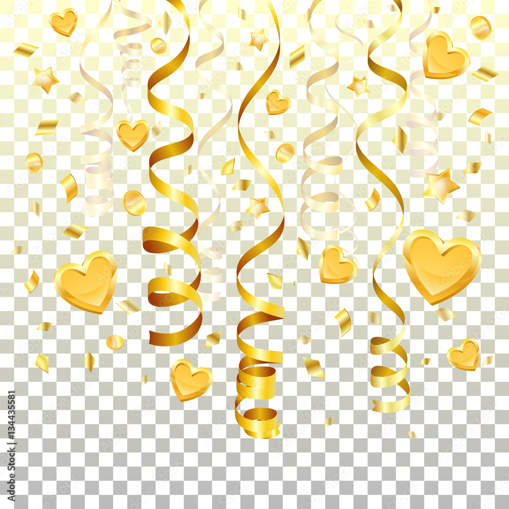 Gold Streamer on transparent background Stock Vector | Adobe Stock