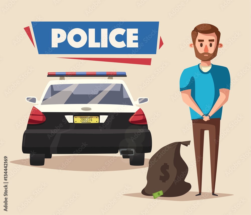 Police banner. Cartoon vector illustration Stock Vector | Adobe Stock