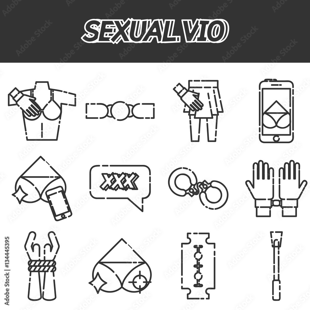 Sexual vio icons set Stock Vector | Adobe Stock