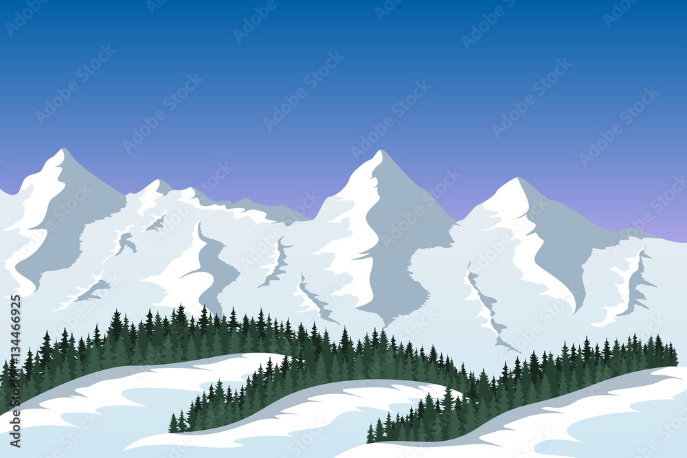 mountain range landscape Stock Vector | Adobe Stock