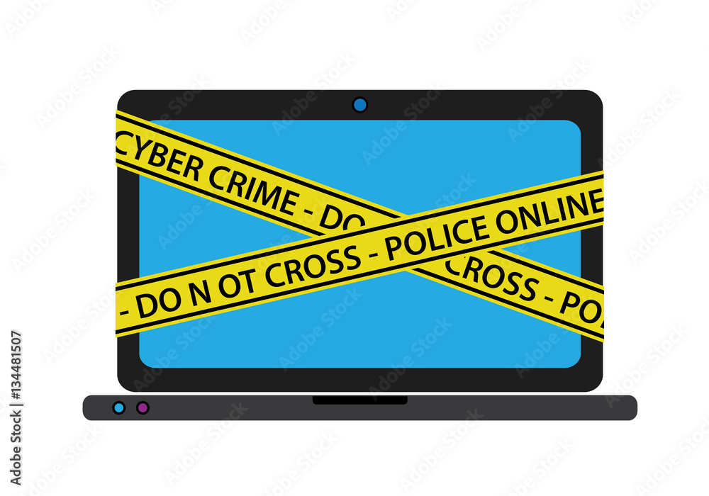 do not cross cyber crime Stock-Vektorgrafik | Adobe Stock