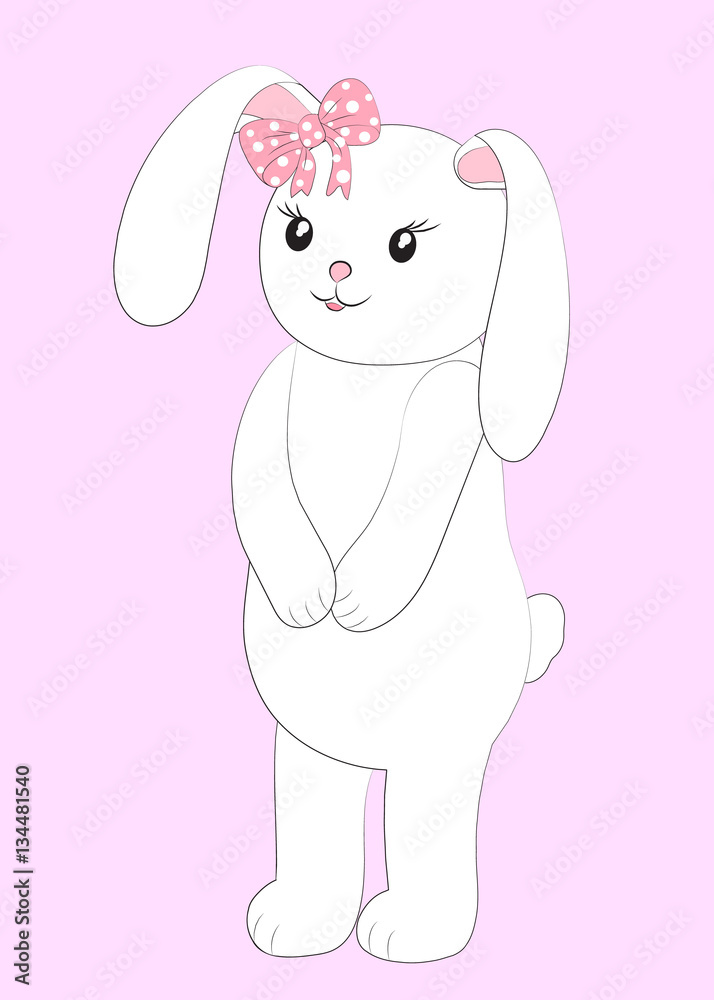 Cute bunny girl cartoon illustration Stock Vector | Adobe Stock