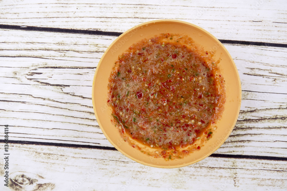 Famous condiment in Malaysia and Indonesia - Sambal Belacan Stock Photo ...