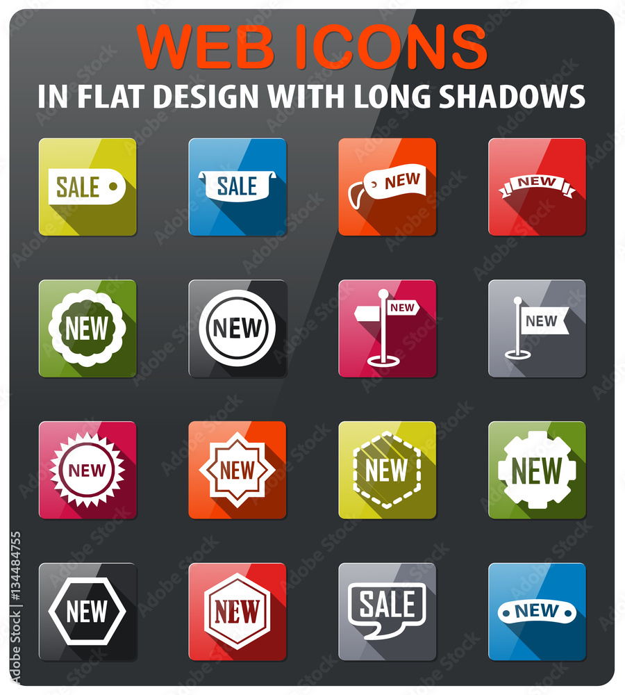 sticker and label icon set Stock Vector | Adobe Stock