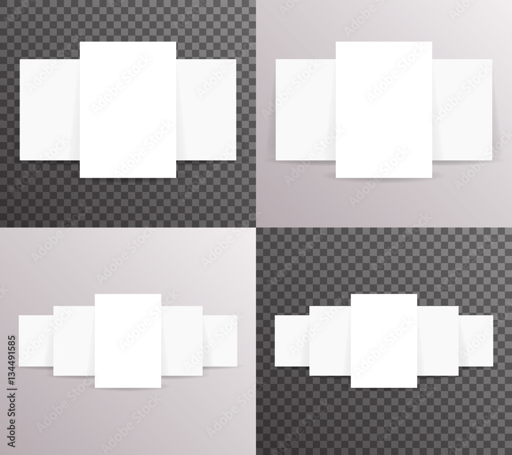 Flyer Paper Ladder Mock Up Set Realistic Text Poster Icon Template ...