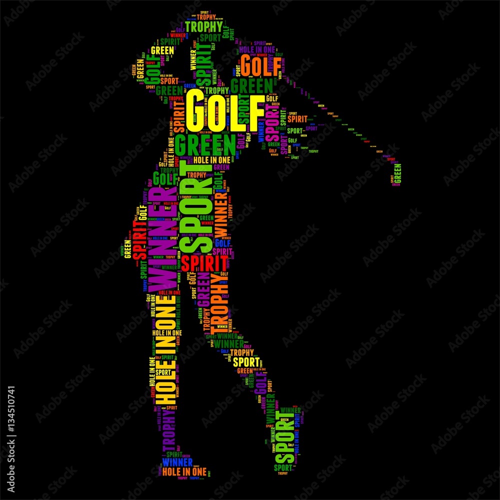 Golf Typography word cloud colorful Vector illustration Stock Vector ...