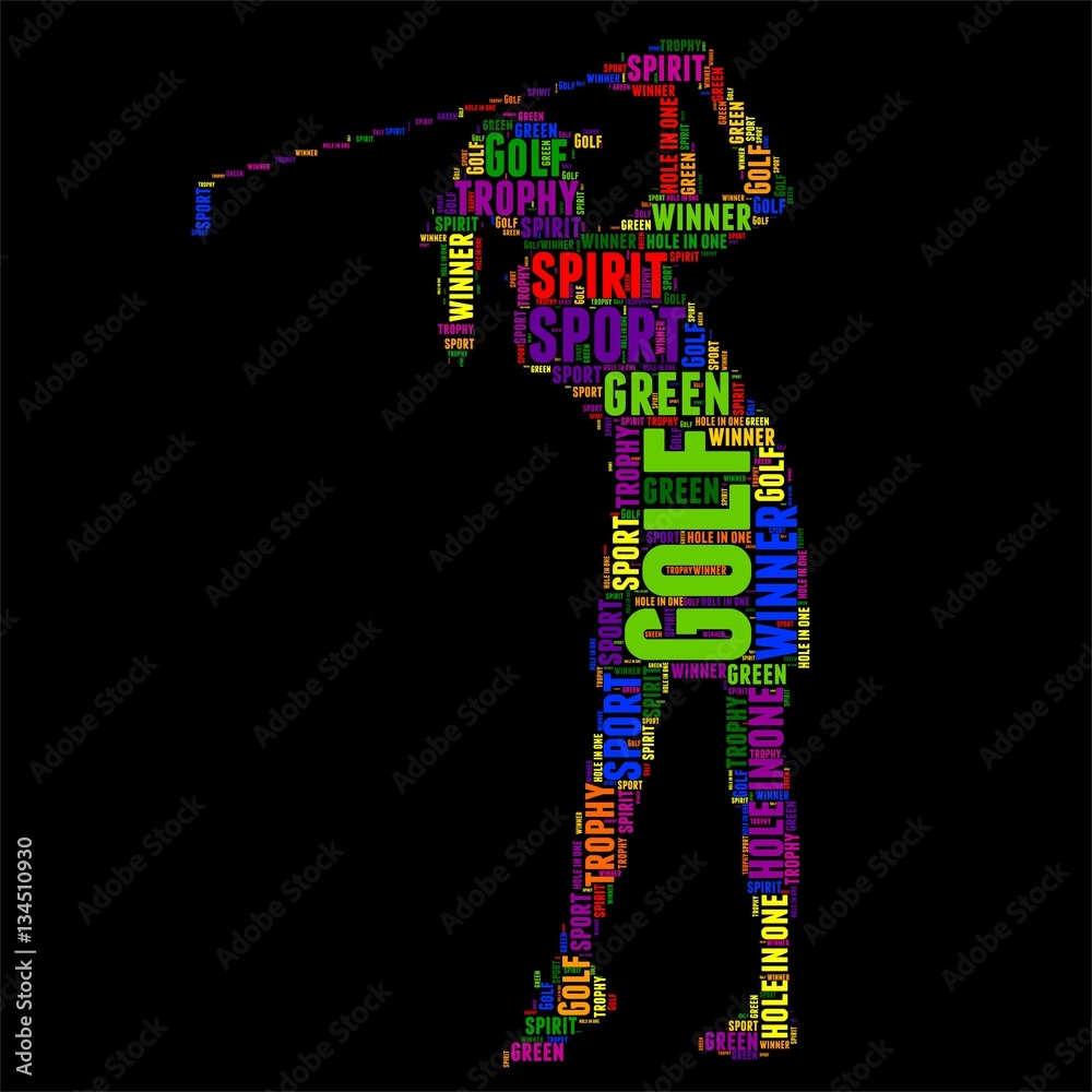 Golf Typography word cloud colorful Vector illustration vector de Stock ...
