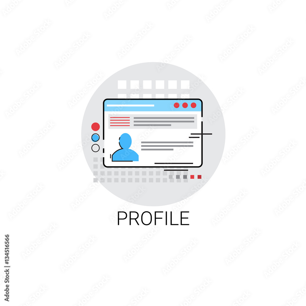 Network Profile Website Internet Icon Vector Illustration Stock Vector ...