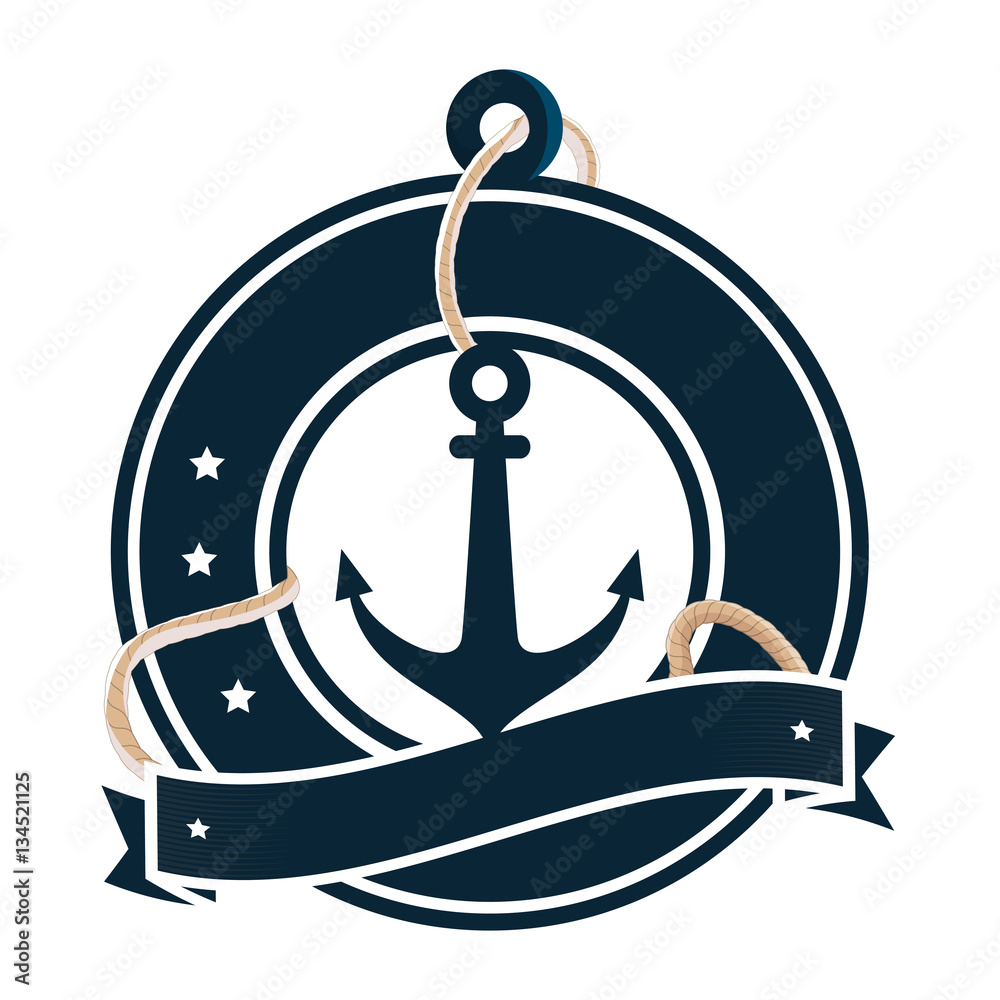 anchor maritime emblem icon vector illustration design Stock Vector ...