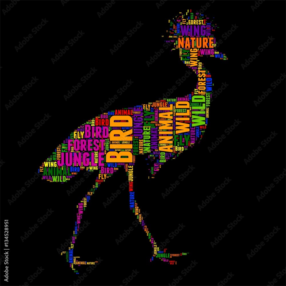Bird Typography word cloud colorful Vector illustration Stock Vector ...